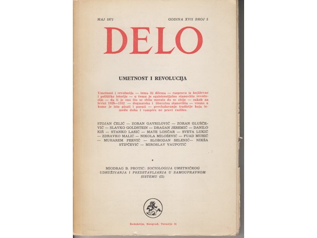 UMETNOST I REVOLUCIJA / DELO 5/1971