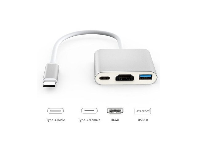 TIP C na HDMI + USB 3.0 + TIP C zenski!