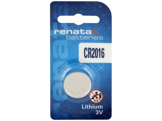 Renata baterija CR 2016 3V Litijum baterija dugme, Pakovanje 1kom
