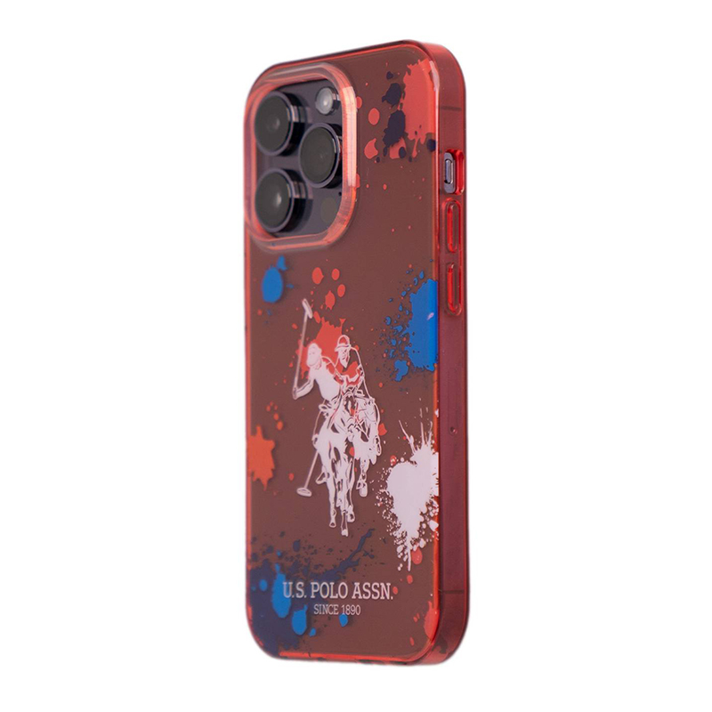 Futrola Polo With Splatter Pattern & Horse Logo za Iphone 14 Pro Max crvena Full ORG (USHCP14XUDER)