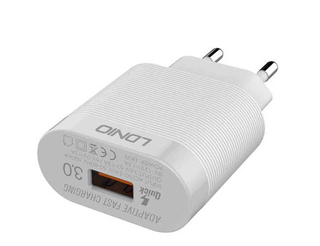 LDNIO A303Q (81391) kućni punjač USB 3.0 5V 3A Tip C beli