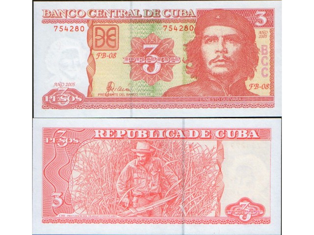 Cuba 3 Pesos 2005. P-127b. UNC.