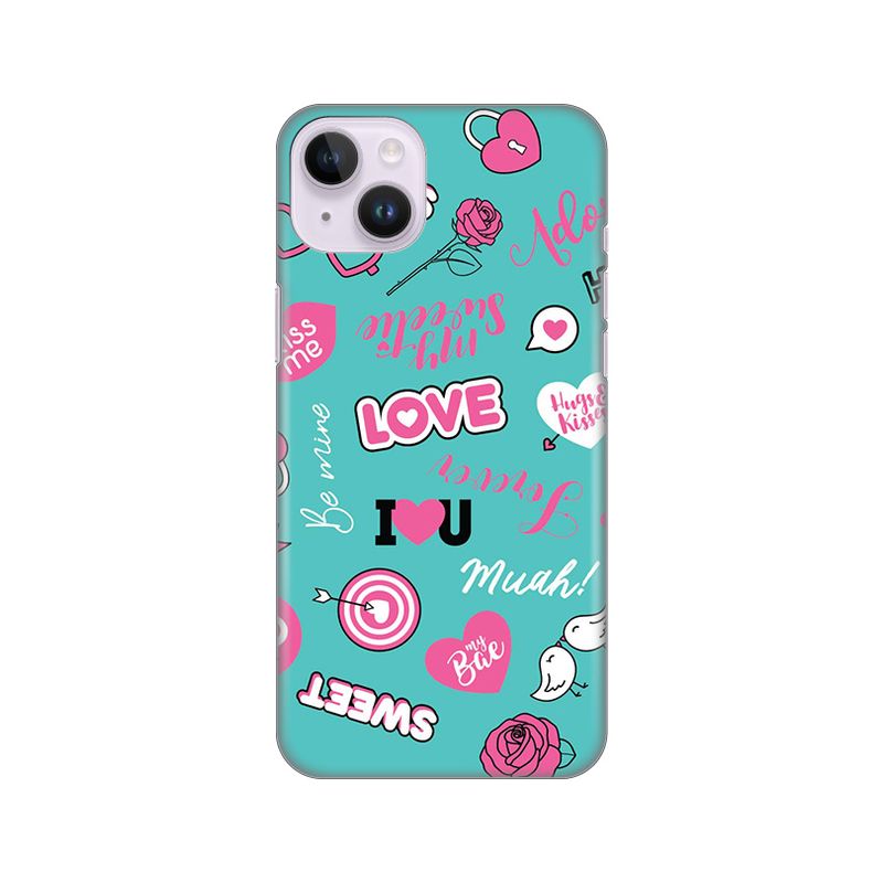 Maskica Silikonska Print za iPhone 14 Plus 6.7 Love