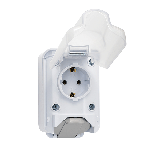 GERMAN TYPE SOCKET 16А 250V WHITE, IP44