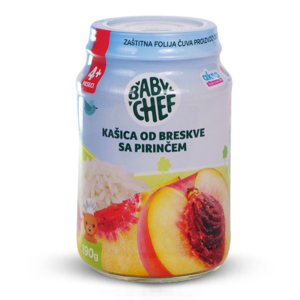 Baby Chef kašica od breskve sa pirinčem 190g