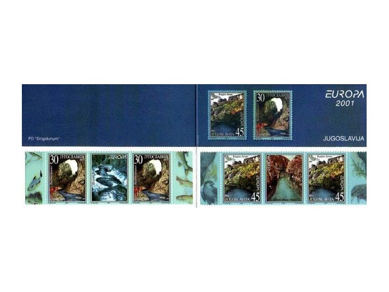 Jugoslavija 2001 Europa CEPT karnet B MNH