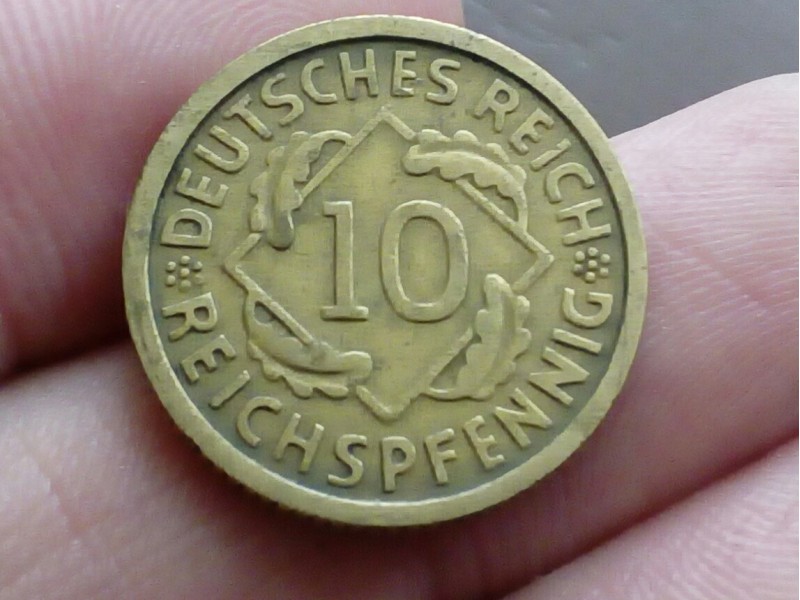 Nemacka, 10 pfennig 1929 D