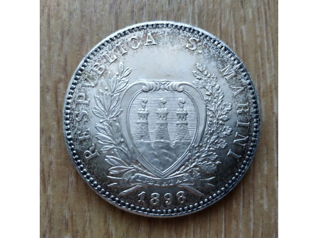 SAN MARINO 5 LIRA 1898  kopija