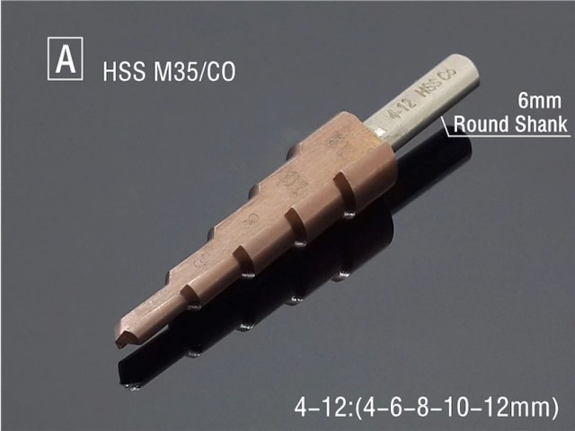 Alat - Stepenasta burgija HSS M35 Co φ 4-12mm (No2)
