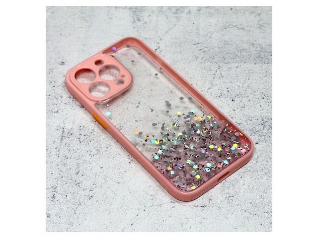 Maskica Frame Glitter za iPhone 13 Pro 6.1 roze