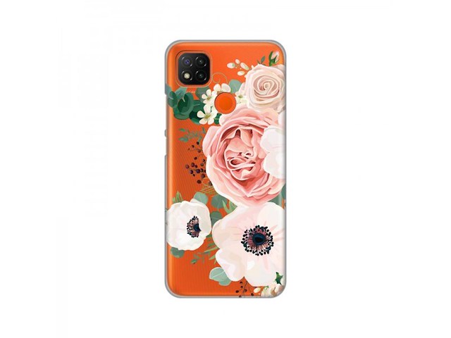 Maskica Silikonska Print Skin za Xiaomi Redmi 9C Luxury Pink Flowers