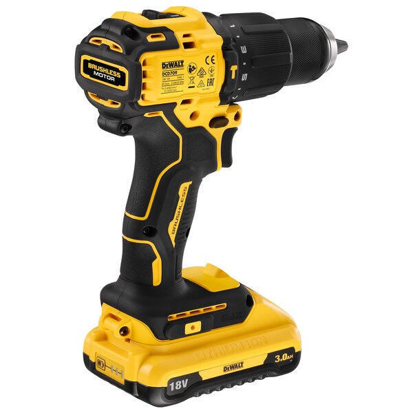 DeWalt Akumulatorska vibraciona bušilica bez četkica, 18V 2×3.0Ah, DCD709L2T