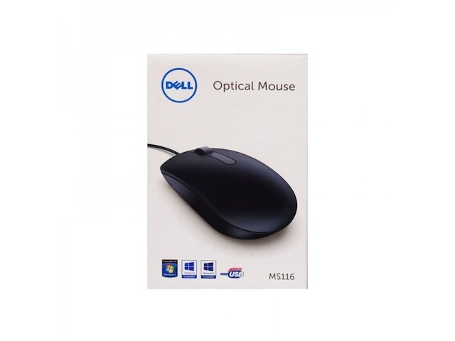 Dell MS116 USB Optical crni retail box miš