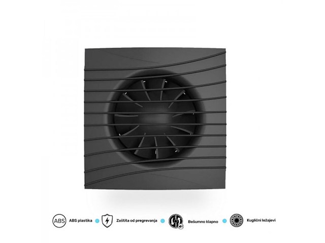 ERA VENTILATOR SILENT 5C CRNI