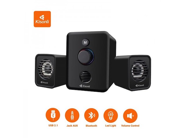 Zvucnik Kisonli U-3000BT 2.1 Bluetooth crni