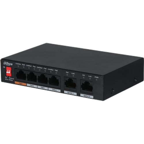 Dahua 6-Port 10/100Mbps 4xPoE Switch | PFS3006-4ET-60
