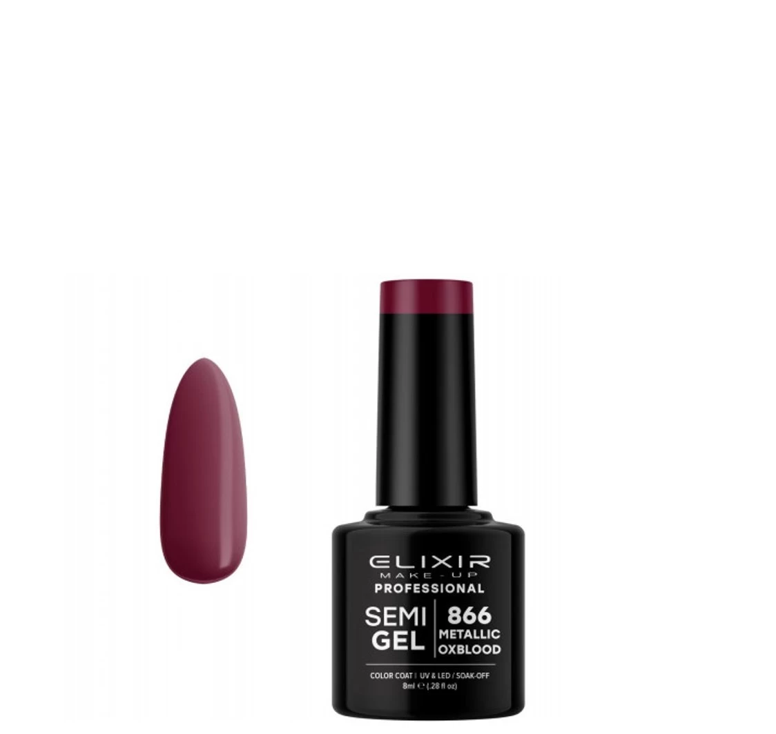 ELIXIR SEMI GEL LAK U BOJI 8ML 866 METALLIC OXBLOOD