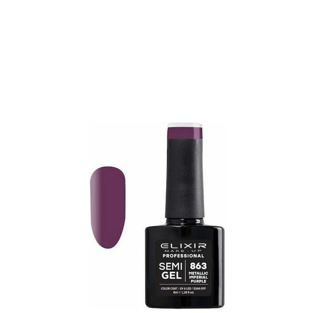 ELIXIR SEMI GEL LAK U BOJI 8ML 863 METALLIC IMPERIAL PURPLE