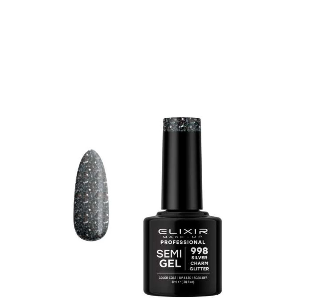 ELIXIR SEMI GEL LAK U BOJI 8ML 998 GLITTER SILVER CHARM