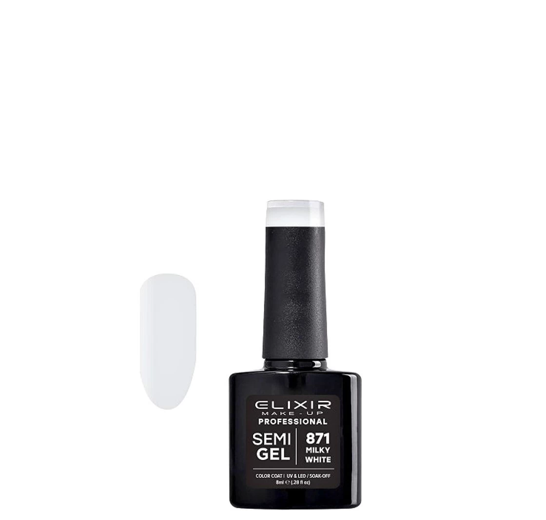 ELIXIR SEMI GEL LAK U BOJI 8ML 871 MILKY WHITE BLACK LUST