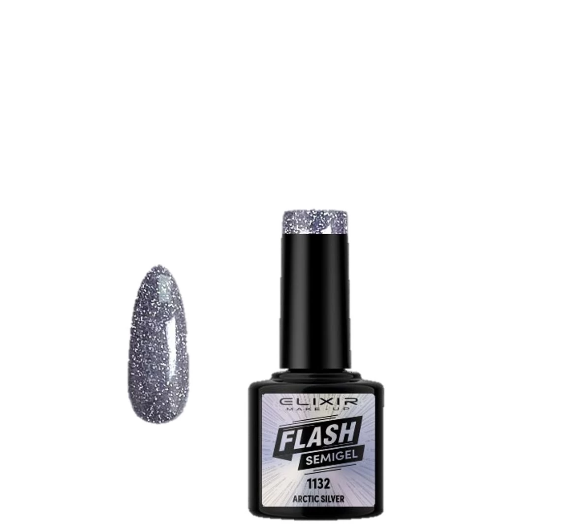 ELIXIR SEMI GEL LAK U BOJI 8ML 1132 FLASH ARTIC SILVER