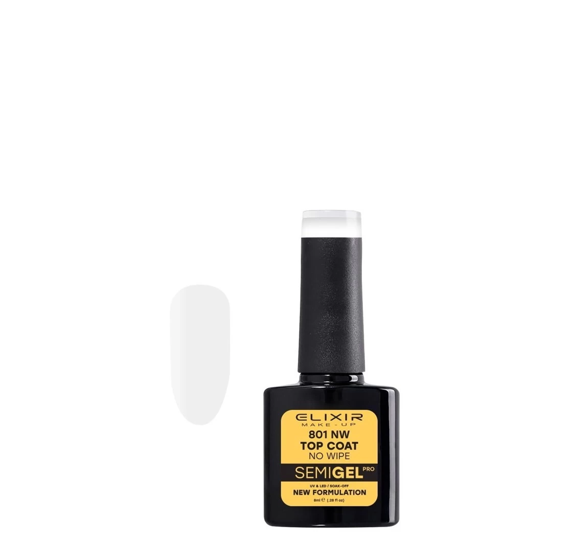 ELIXIR SEMI TOP COAT 8ML 801 NO WIPE