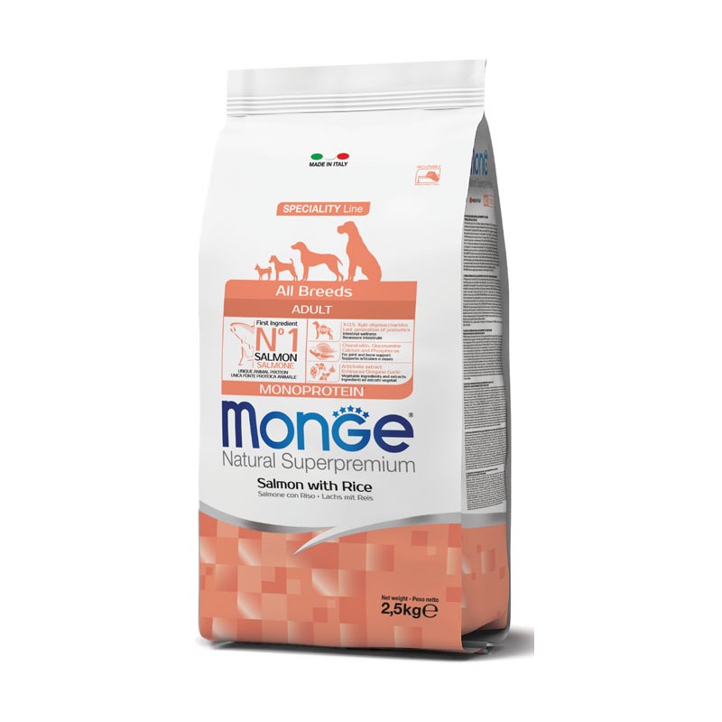 Monge Dog Adult All breeds Monoprotein Losos&Riža 2.5 KG