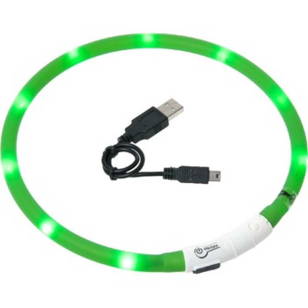 Flamingo Collar LED Green 20-70cm