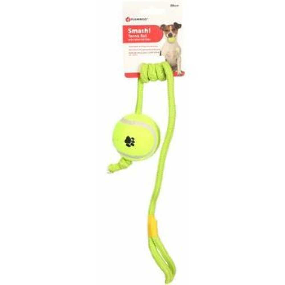 Flamingo Tennis ball with rope 6cm