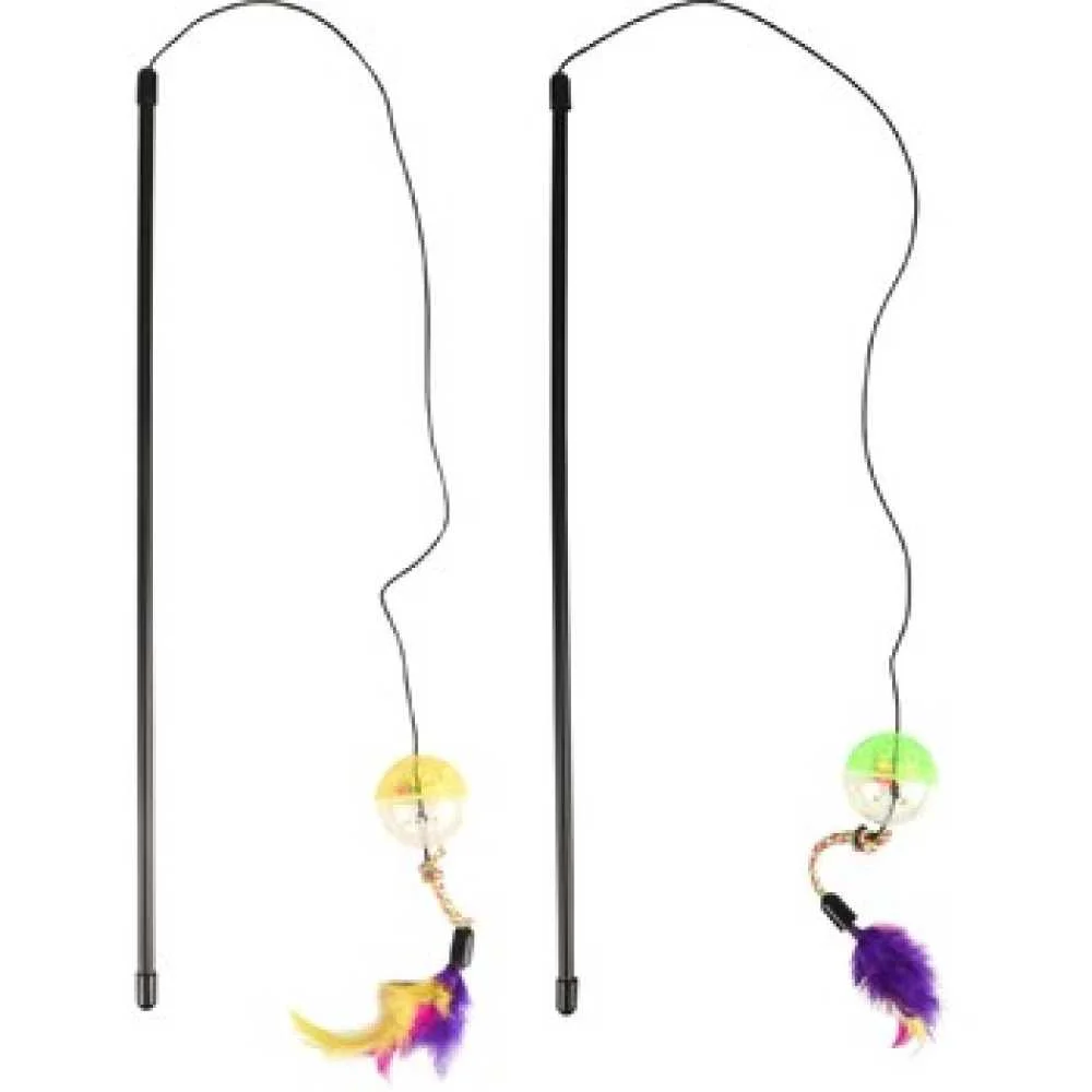 Flamingo Cat Stick with ball 50cm