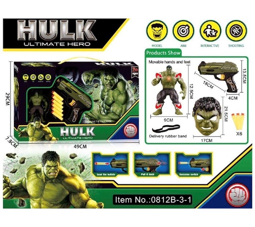 Hulk pistolj set 3u1