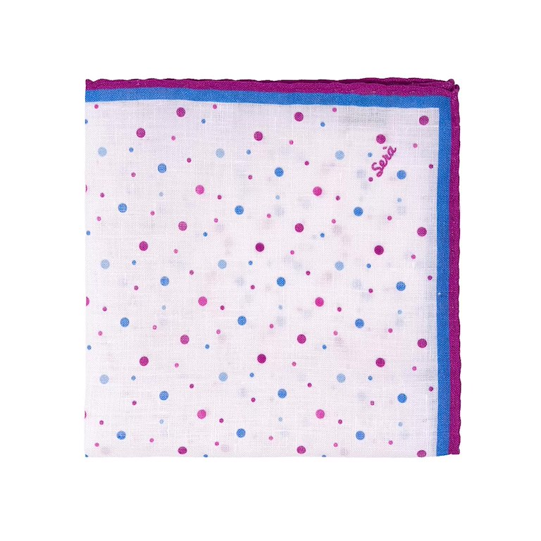 Linen Purple Dots Maramica za sako ljuičaste boje