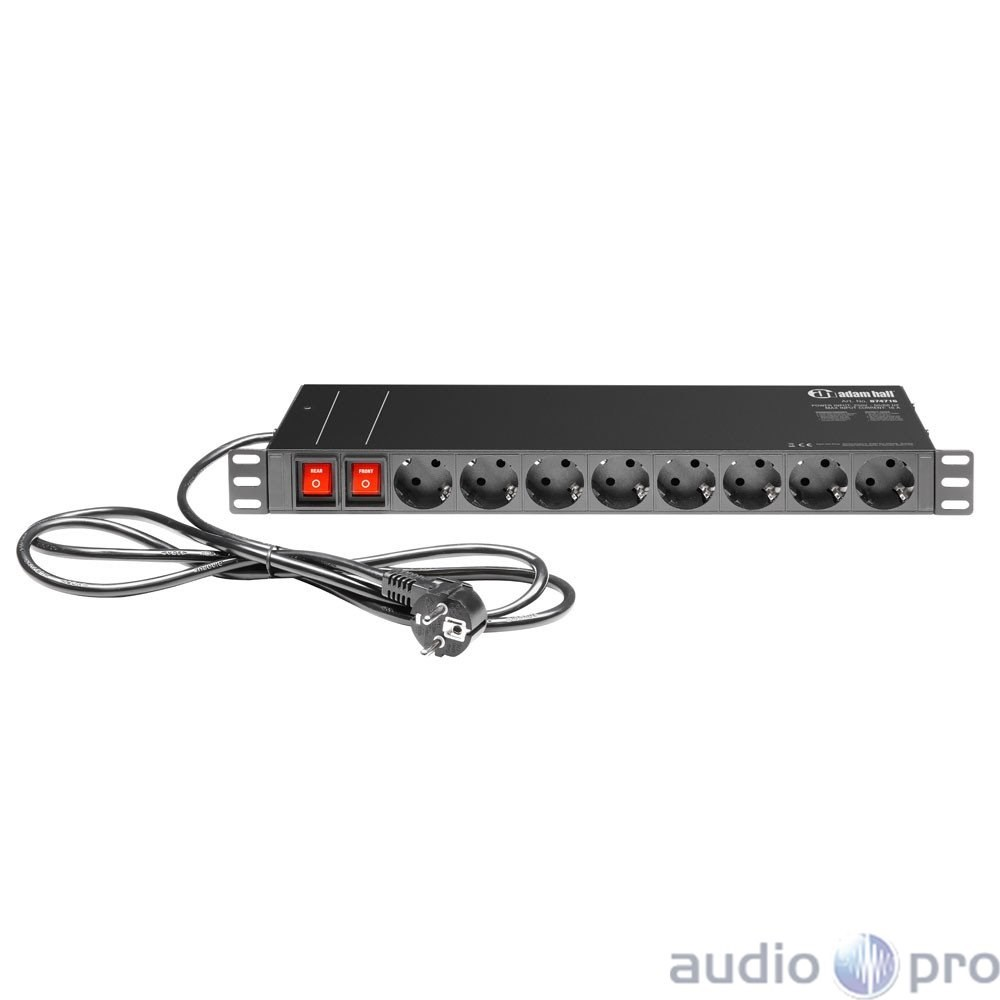 Adam Hall 19" Parts 874716 | 19" 1u Mains Power Strip With 16 Sockets