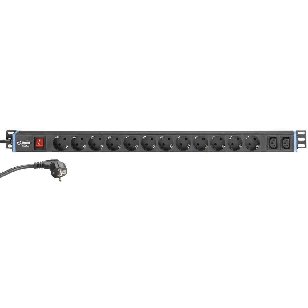 Adam Hall Cables 874714 - Mains Power Strip with 14 Sockets
