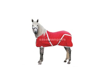 Prekrivač za konje platneni crveni 195cm unakrsno kopčanje