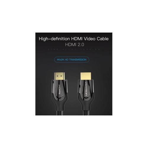 HDMI 2.0 4K kabl 10m metalno kuciste, pozlacen konektor, platnom presvucen kabl crni