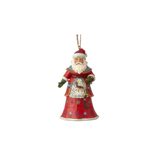 Lapland Santa With Bells Hanging Ornament Figure