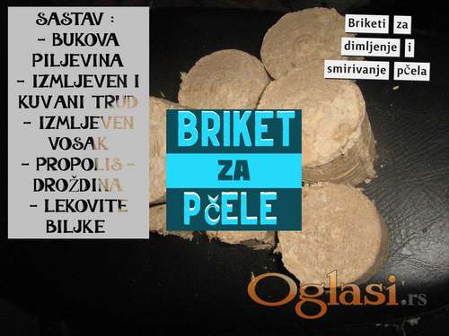 BRIKET za smirivanje pčela - dimljenje pčela - TRUD - pečurka - BRIKET OD BUKVE - BRIKET OD LIPE