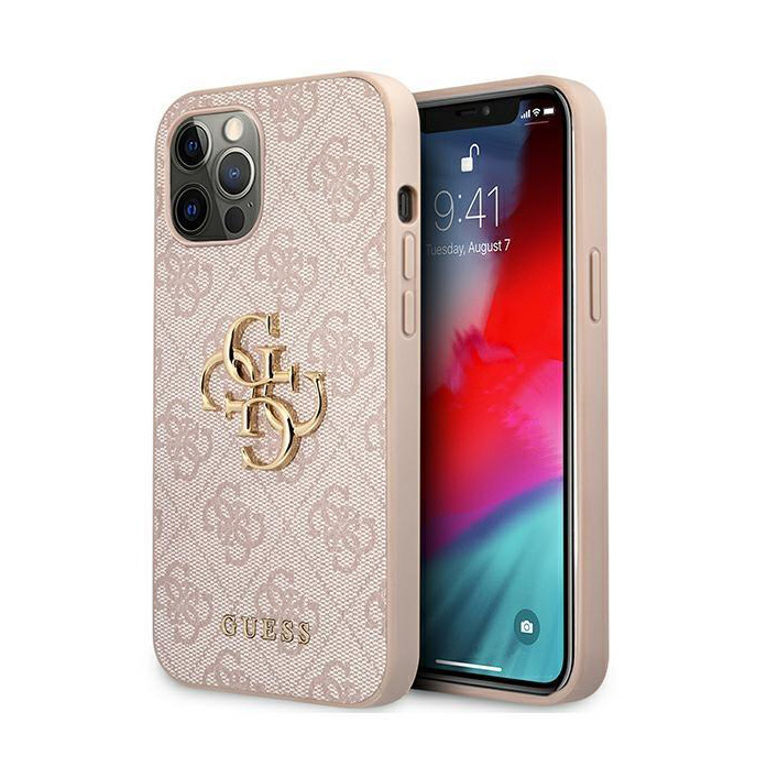 Maska(futrola) Guess Hc PC 4G Big Metal Logo za iPhone 12 Pro Max 6.7 pink (GUHCP12L4GMGPI)