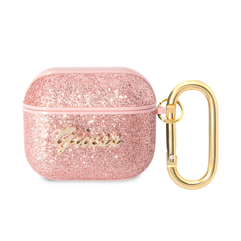 Maska(futrola) Guess za Airpods 3 PU Glitter Flake pink (GUA3HGGSHP)