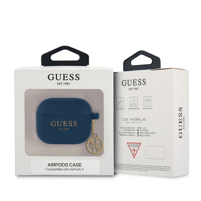 Maska(futrola) Guess Silicone za Airpods 3 4G Charm plava (GUA3LSC4EB)