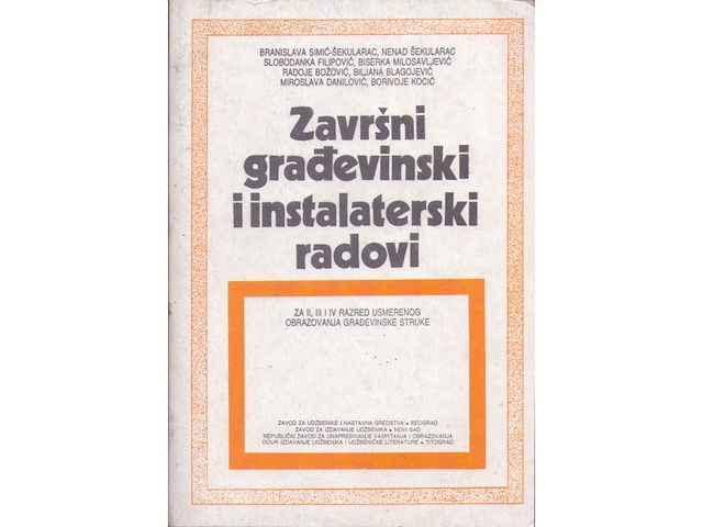 Završni gradjevinski i instalaterski radovi