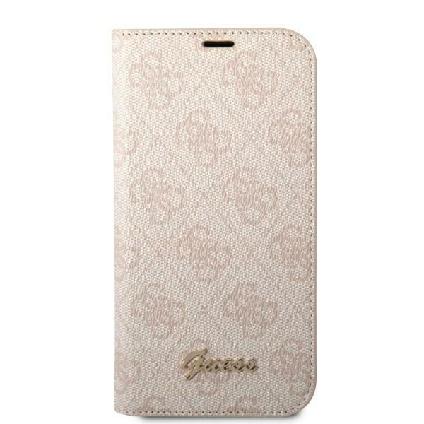 Maska Guess BT PC/TPU 4G PU Script Metal za iPhone 14 Pro 6.1 pink (GUBKP14LHG4SHP)