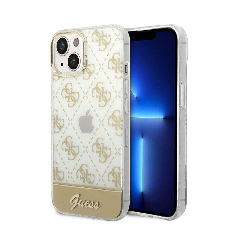 Maska Guess Hc 4G Electro Script za iPhone 14 6.1 zlatna (GUHCP14SHG4MHG)