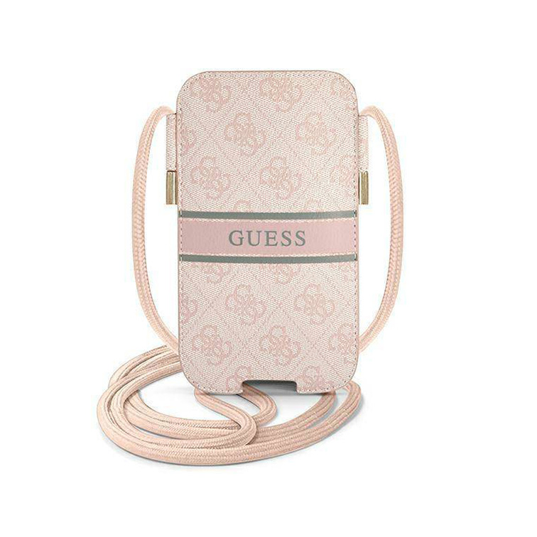 Maska Guess Pouch PU 4g Stripe 170 mm x 95mm pink (GUPHM4GDPI)