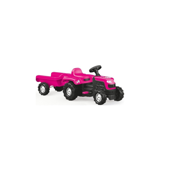 Traktor pedal OPERATED & TRAILER (rosa)