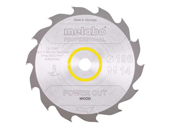 Metabo List kružne testere za drvo POWER CUT WOOD 190X20, 14z
