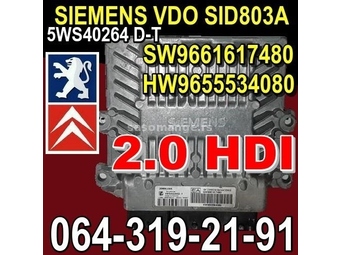 2.0 HDI KOMPJUTER Siemens VDO SID803A Pežo 407 Peugeot Citroen