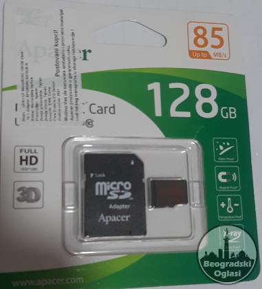 APACER Memorijska kartica microSD 128GB + adapter kartica