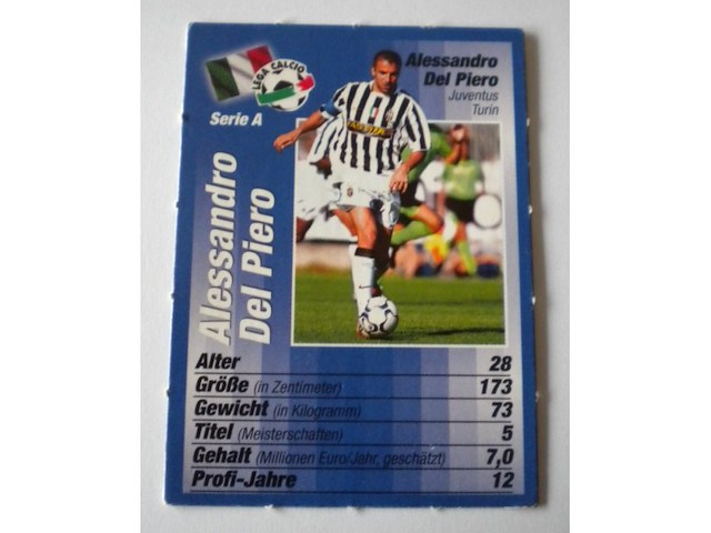 Kartica `Bravo Sport-Alessandro Del Piero`